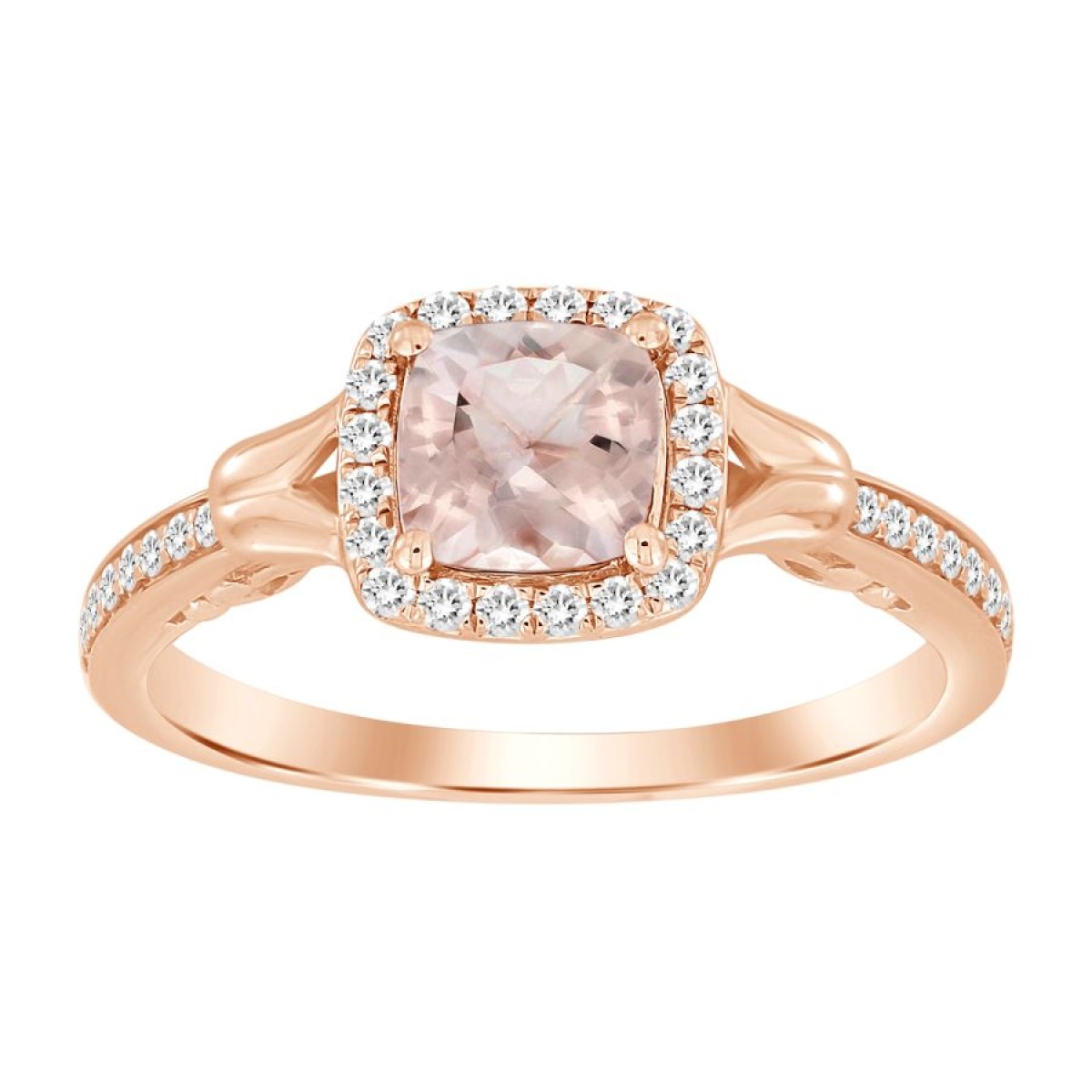 LADIES RING 0.75CT ROUND DIAMOND 10K ROSE GOLD